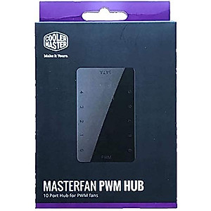 MasterFan hub 1 to 10 4PIN SATA PWM Fan Hub, Chassis Fan Cable hub Adapter, Strong Magnet adsorption is not Easy to Fall Off