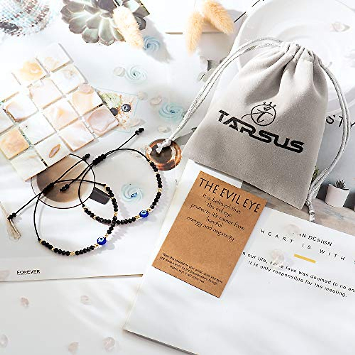 Tarsus Evil Eyes Bracelet Adjustable Ojo Turco Kabbalah Amulet Nazar Bracelets for Family Women Men Teen