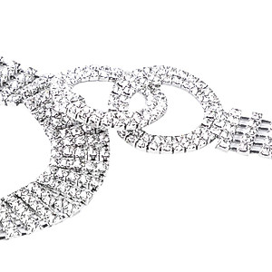 LALA IKAI Women’s Crystal Rhinestone Waistband Belt Sparkle Chain with Double O-Ring Belt