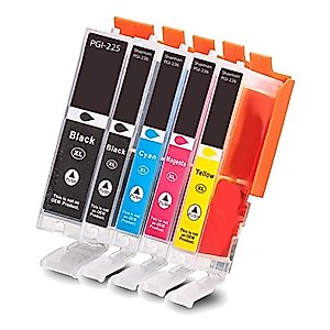 Sherman Inks ® 5 Pack Compatible PGI-225 CLI-226 Ink Cartridge for Printers PIXMA iP4820, iX6520, MG5320, MG5120, MG6120 Wireless, MG8120, MX892, MG6220 Printer Inkjet Cartridges cli226xl pgi225xl