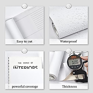 Aniboo White Contact Paper Matte White Peel and Stick Wallpaper for Bedroom Removable Wallpaper Self-Adhesive Solid Contact Paper for Cabinets Countertops Shelf Liner Drawer Waterproof 15.7"x78.7"