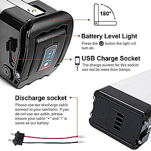 Yose Power 36V13Ah Ebike Battery, XH370-10J Silver Fish Lithium-ion Pedelec Battery with Charge for 250W/350W/500W Electric Bike Bicycles Folding Bike Mountain Bike Motor (US Warehouse) …