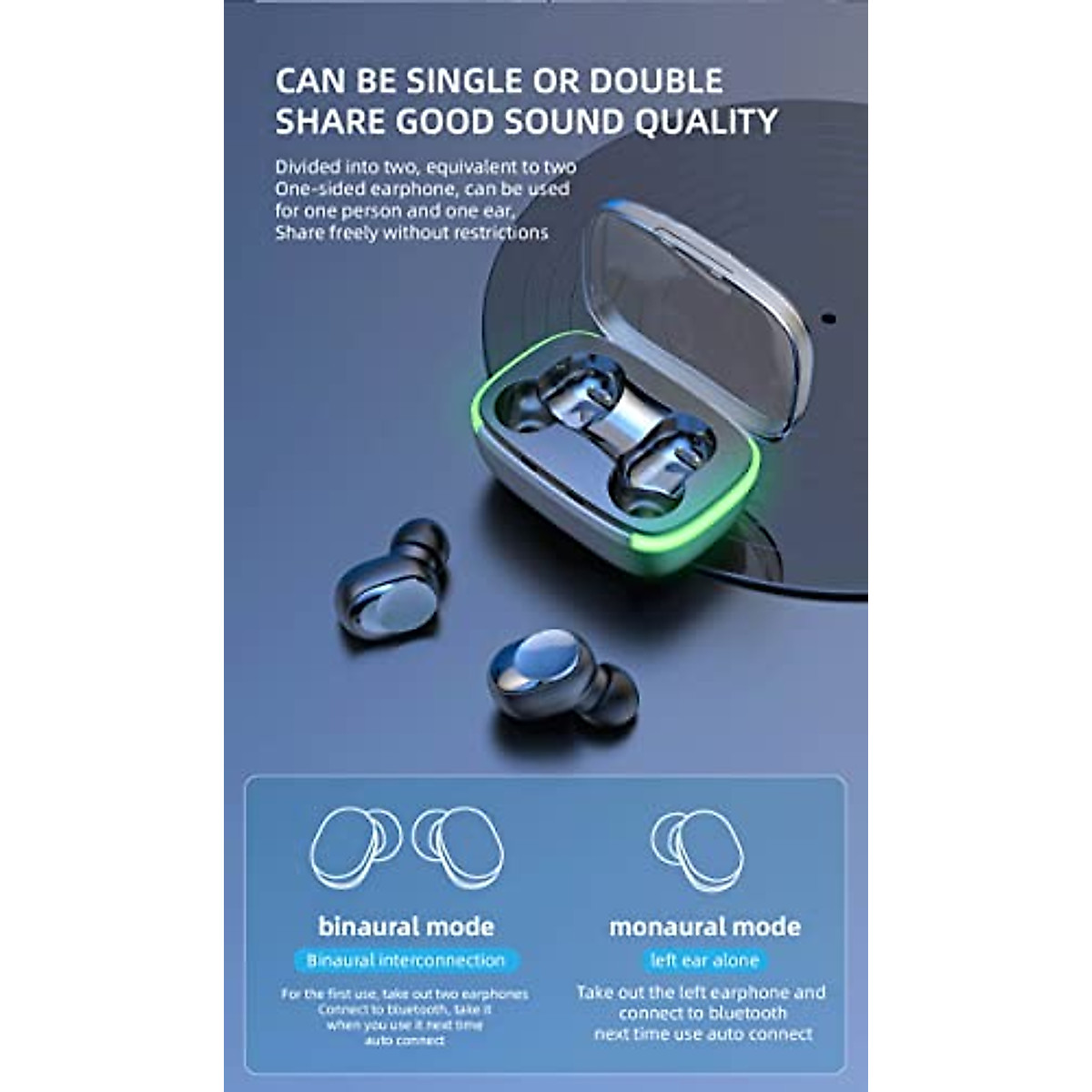 Bluetooth Headset TWS Wireless Earphones Earbuds Stereo Headphone Stereo Sport Wireless TWS Earbuds Y60