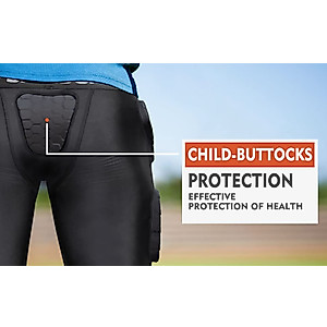 DGXINJUN Youth Kids Padded Compression Short Hip Portector 5 Pads Football Girdle