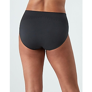 Bali Women's Comfort Revolution Modern Seamless Brief Underwear, 4-Way Stretch Panties, Black, 8