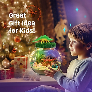 Dinosaur Gifts for Boys - Dinosaur Terrarium Kit for Kids - Birthday Gift for Boys Ages 4 5 6 7 8-12 Year Old - DIY Dinosaur Toys for Boys - Arts and Crafts Kit for Kids-Gifts for Boys