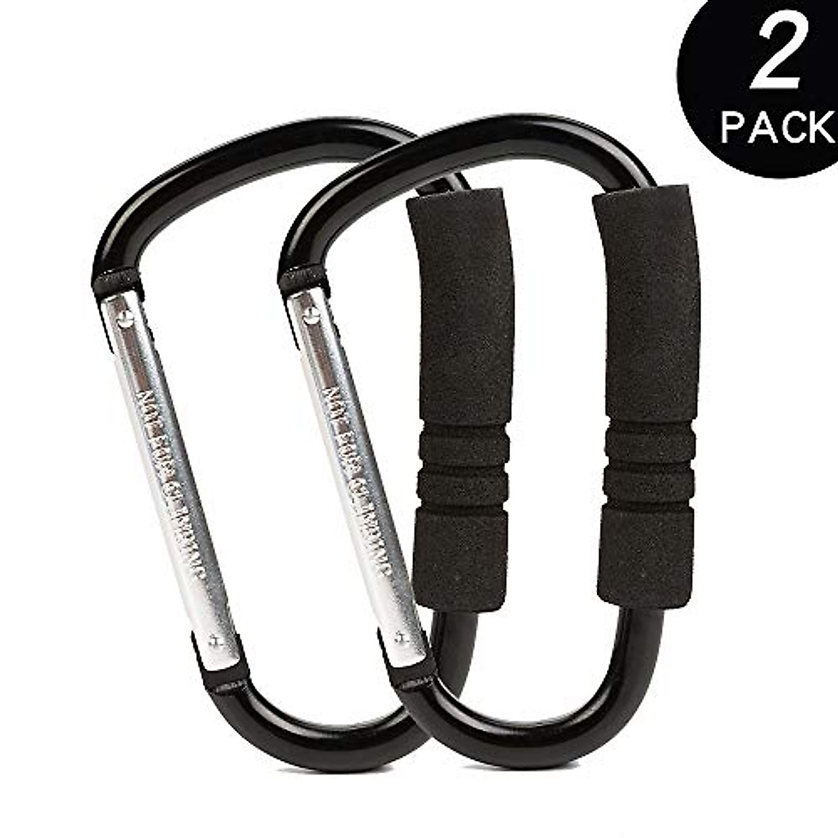 Funbliss Stroller Hooks by Baby，2 Pack Convenient Organizer Hook Bag Clips to Diaper Bags Clothing,Purses,Groceries,Great Hook Set for Mommy When Walking or Shopping(Black)