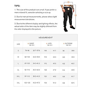 PLEPAN Men's Casual Cargo Pants Joggers Hiking Sweatpants Stretch Elastic Waist Work Pants with 6 Pockets Black Large