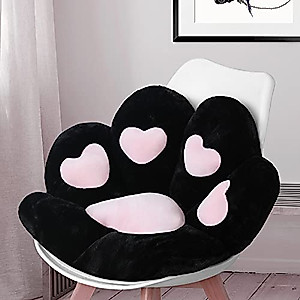 OtNiap Cute cat Paw Plush Pillows, Soft and Comfortable Sofa Cushions/Office Chair Seat Cushion Lazy Sofa Bear Paw Chair Cushion for Chair,Home, Bedroom Shop and Restaurant Decor 24"x 22" (Black)