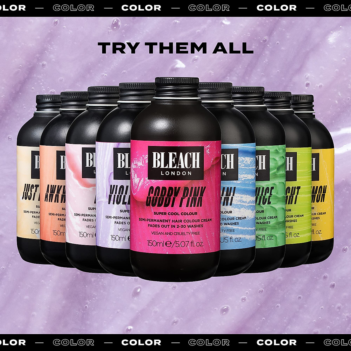 BLEACH LONDON Gobby Pink Super Cool Color - Semi-Permanent Hair Color, Light Bubblegum, Vegan, Cruelty Free, Vibrant Temporary Hair Color Cream, 5.07 fl oz…