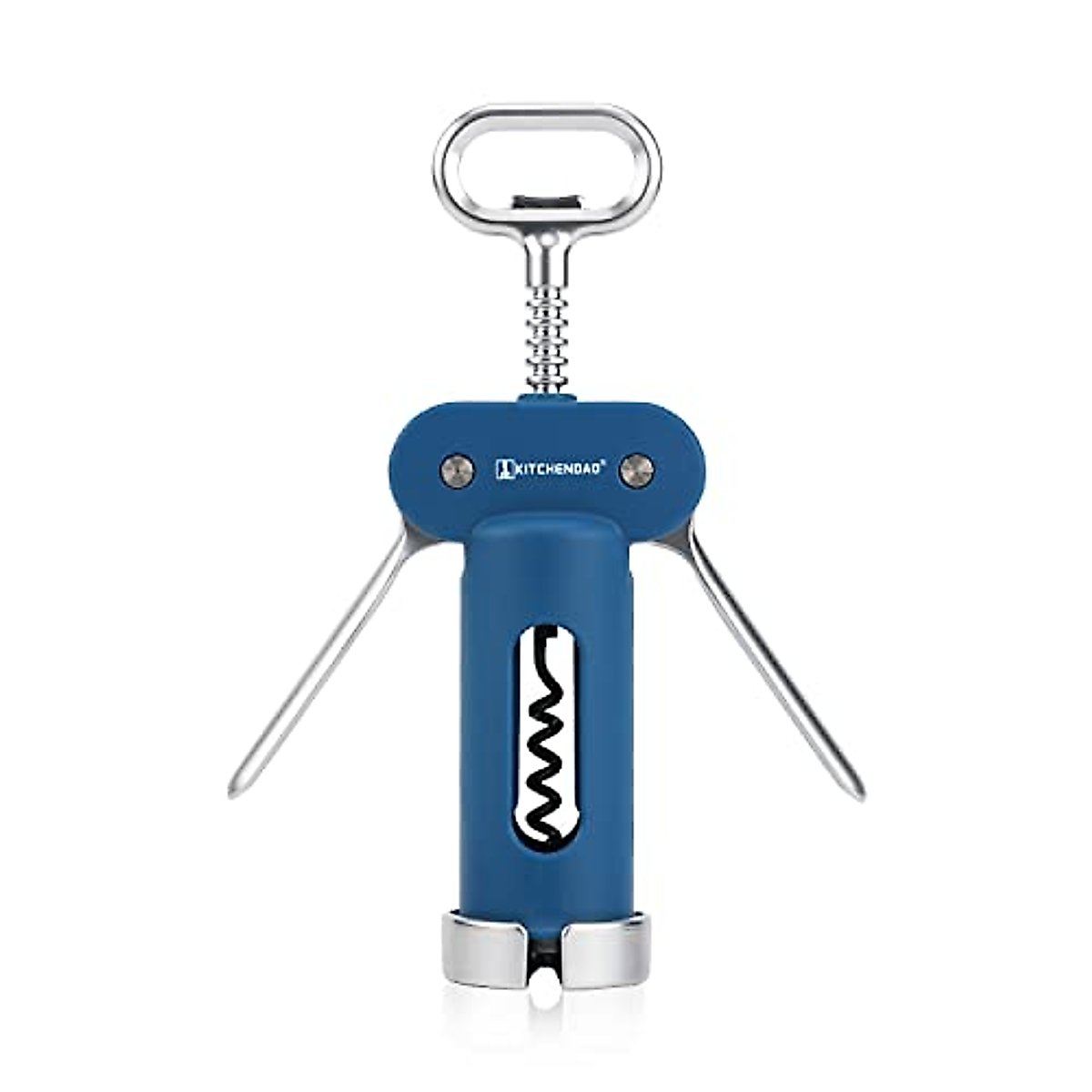KITCHENDAO 3 in 1 Wine Bottle Opener, Wing Corkscrew with Foil Cutter, Built-in Beer Bottle Opener, Multifunctional Wine Opener with Non-Stick Sharp Screw,Easy to Use, Sturdy Durable Manual Corkscrew