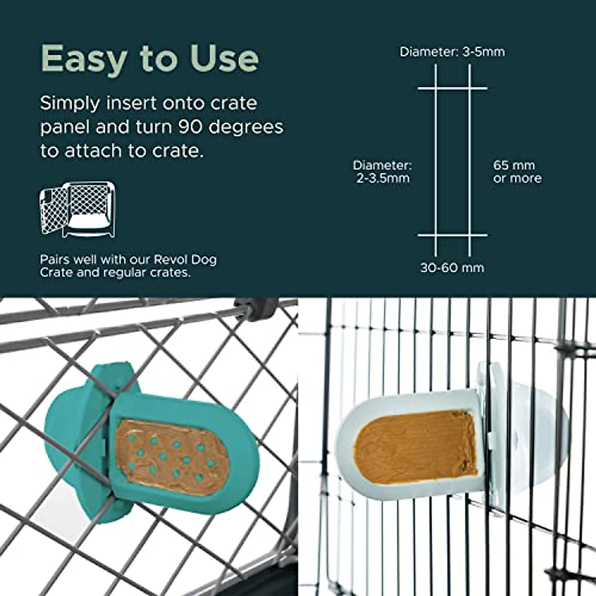 Diggs Groov Dog Training Toy I Puppy Training Aid I Crate Training Aids for Puppies I Attaches to Crate I Reduces Anxiety I Dog Treat Dispenser I Dog Kennel Toys I Turquoise