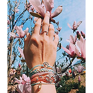 Pura Vida Sunset Bracelet - Iron-Coated Copper Charm, Adjustable Band - 100% Waterproof