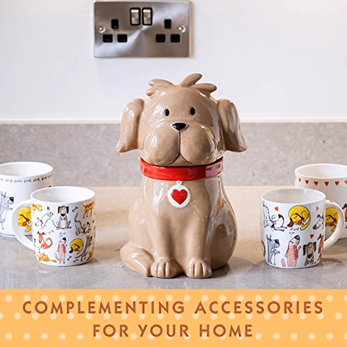 SPOTTED DOG GIFT COMPANY Dog Coffee Mug Set, Cute Mugs 12 oz Ceramic Porcelain China Coffee Tea Cups, Funny Dogs Themed Gifts for Dog Lovers and Animal Lovers Women Men, Set of 2