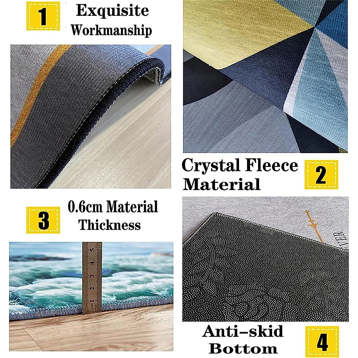 YJDRUG Abstract Striped Area Rug,3x5ft, Optical Illusion Decorative Indoor Rug, Modern Abstract Rug for Bedroom, Living Room Hallway Entrance Non-Slip Washable Rug