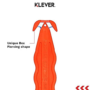 Klever Kutter PLUS Safety Cutter, Carbon Steel Blade, Disposable Package Opener, Utility Knife Cuts Boxes, Film, Tape and More, Orange, 20/pk (PLS-100G)