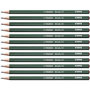 STABILO Othello 282/3H Pencil 3H Green with Stripes (Pack of 12)