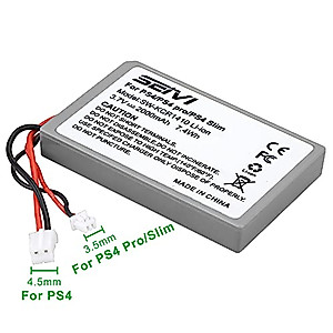 SEIVI [2 Pack 2000mAh LIP1522 Replacement Battery Compatible with Playstation 4 PS4 Dualshock 4 CUH-ZCT1E CUH-ZCT1H CUH-ZCT1U Wireless Controller (Big and Small Plug)