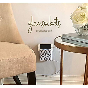 Glamsockets Decorative Wall Mount Surge Protector with 3 Outlets, Dual USB Charging Ports and Phone Holder - USB Charging Center/Multi Function Wall Tap (Carrara Marble)