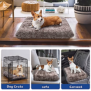 ULIGOTA Dog Bed Crate Pad for Large Dog 36 inch Dog Crate Beds for Large Dogs, Deluxe Plush Anti-Slip Pet Beds, Fulffy Kennel Pad