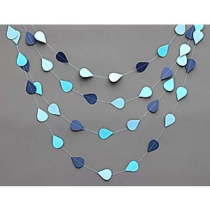 Boston Creative Company Raindrop Garland Paper Raindrops Raindrop Paper Garland Nursery Decor April Showers Spring Garland Raindrop Baby Shower #GAR_052