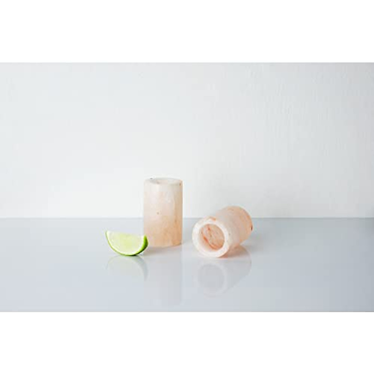 Viski Himalayan Salt Shot Glasses, Unique Pink Salt Shooters Gift Set for Tequila and Mezcal, 2 Oz Set of 2