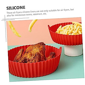 YARNOW 2pcs Air Fryer Pan Parchment Paper Air Fryer Silicone Oven Liner Oven Roasting Pan Air Fryer Baking Tray Air Fryer Accessories Air Fryer Silicone Liner Air Fryer Liner Pad Bread