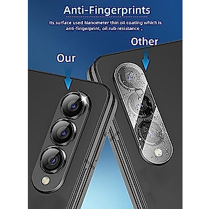 ZXZone [2Packs For Samsung Galaxy Z Fold5 Lens Protector, Premium Tempered Glass Glitter Diamond Metal Camera Lens Protector for Samsung Galaxy Z Fold 5 (Black)