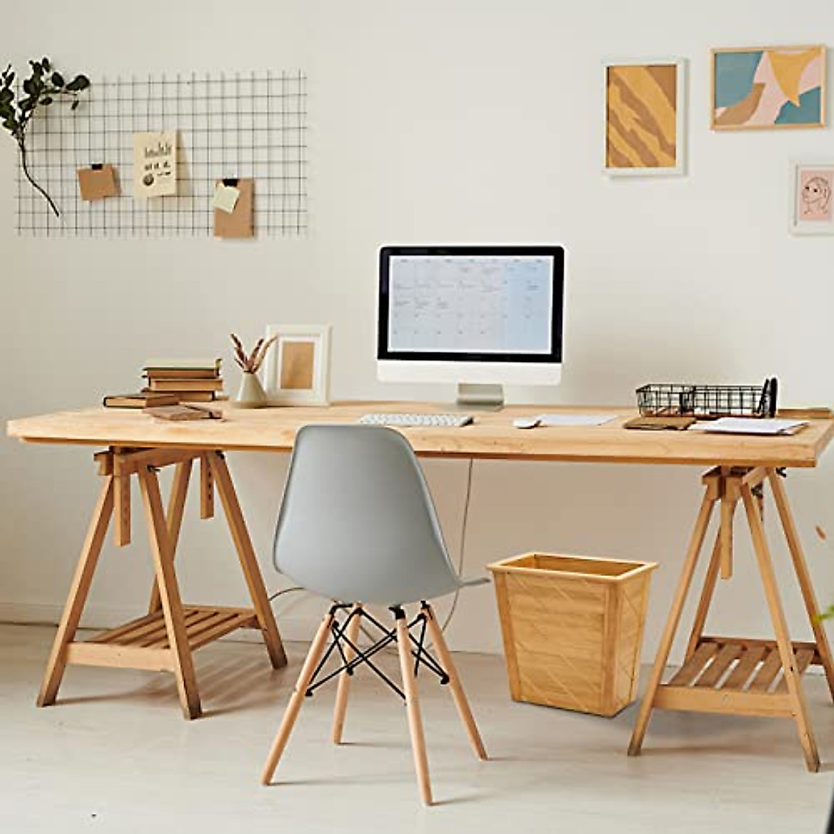 Frcctre Bamboo Waste Basket, Rectangular Compact Waste Trash Can Waste Bin Garbage Built-in Handles Brown Container Bin for Bedroom, Office, Living Room, Kitchen, Bathroom, 11.3"x6.75"x11"