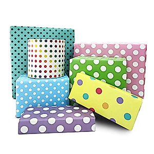 10 Sheets XL Polka Dot Gift Recyclable Wrapping Paper Sheets for Kids, Baby, Female, Male on Birthday, Christmas