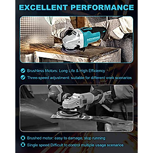 4 1/2 Cordless Angle Grinder, [2-Pack 18V 5.5 Ah Battery Included] Mini Powered Angle Grinder, Tool Kit with Handle, Grinding Wheel, Cutting Wheel, Flap Disc and Carving Disc