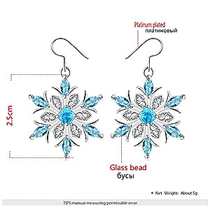 Drop Earrings Eardrop Crystal for Women Snowflake Gemst1s Flower Earring Dangler Earings Studs for Women (Blue, 1 Size)
