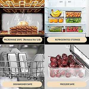 JSCARES Airtight Food Storage Containers with Lids - 16 Pcs (8 Lids & 8 Containers) Premium BPA-Free Plastic Food Containers Set Reusable for Kitchen Organization - 4.6 Cup Meal Prep Containers Microwave Dishwasher and Freezer Safe