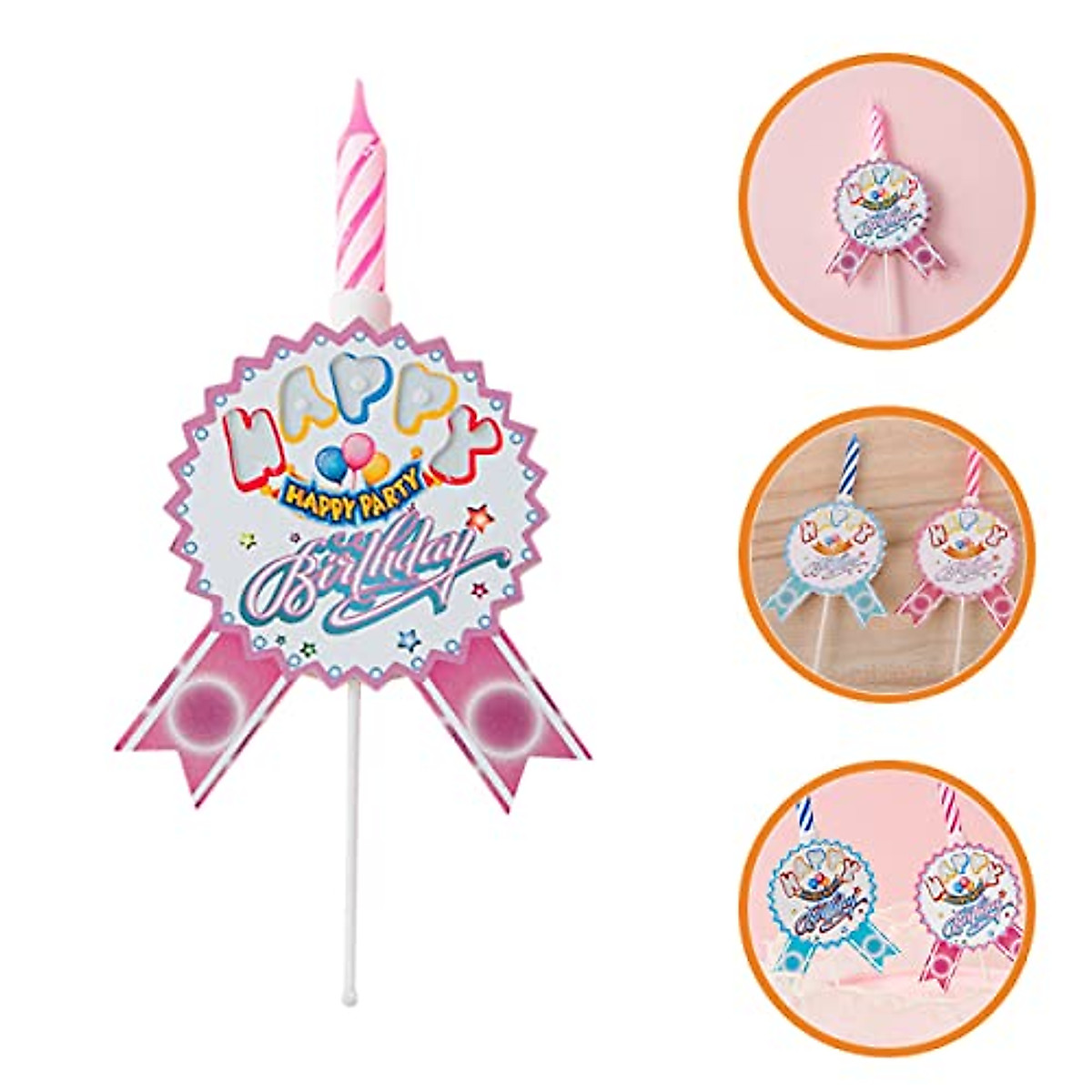 4pcs Candle Birthday Singing Pink LED Insert Decoration Fancy Cuake Gender Music Party Happy Dessert Supplies Powered with Reusable Reveal Cake Shower Unique Baby Picks Food for