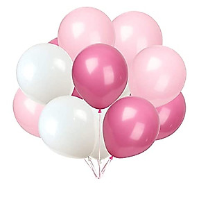 KADBANER White light pink rose red Balloons,100-Pack,12-Inch Latex Balloons, Wedding, Birthday Party, Baby Shower, Christmas Party Decorations