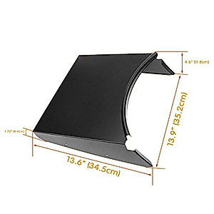 Grisun Grill Table Shelf - for Weber Kettle Grills 22 Inches, Side Table Shelf for Weber Master Touch, Original Kettle Charcoal Grill, Black Powder Coated Steel BBQ Table, Kettle Grill Accessories