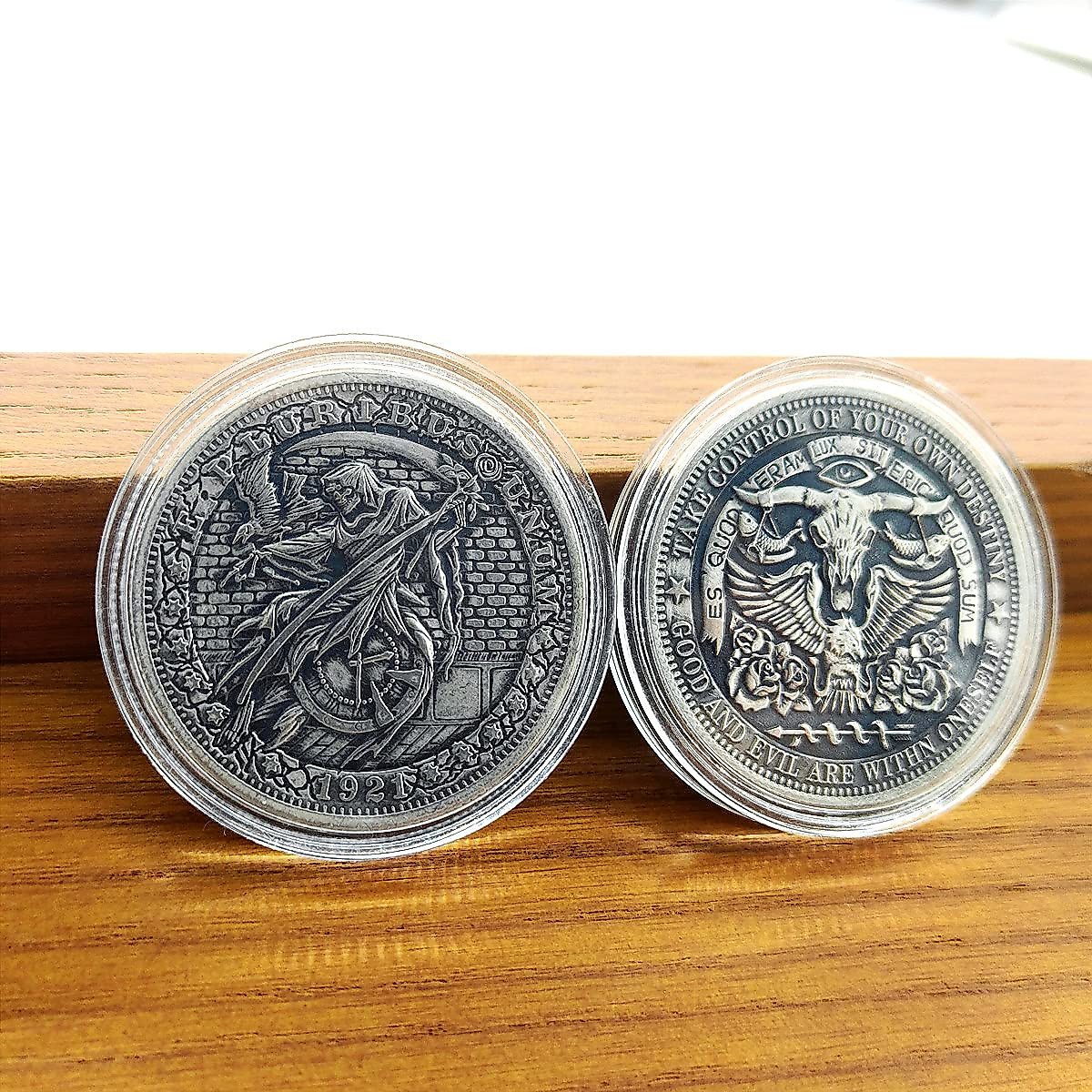 Skull Death Sickle Time Passing HOBO Nickel Antique Silver Plating Collection Satan Series Challenge Coin