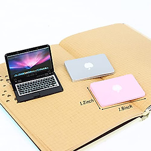 3 Pcs Coforful 1:12 Mini Laptop Set Dollhouse Mini Laptop Scene Miniatures Computer Simulation Notebook Lap Dolls House Furniture Doll Accessories