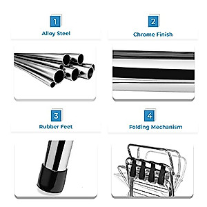 USTECH Luggage Rack 2 Shelf X-Shape DIY with Nylon Straps and High Back Support | Durable Suitcase Rack for Guest Room, Bedroom, Entryway | Heavy Duty, Foldable Luggage Rack Stand for Suitcases