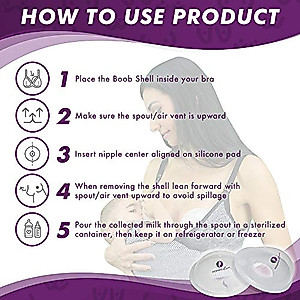 New Model with Plugs! Breast Shell & Milk Catcher for Breastfeeding Relief (2 in 1) Protect Cracked, Sore, Engorged Nipples & Collect Breast Milk Leaks During The Day, While Nursing or Pumping