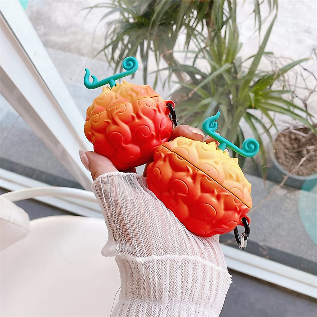 AOLABOKY Funny Anime Devil Fruit Earphone Case for airpods 2nd 1st Generation Headphone 3D Silicone Protective Soft Cover airpods 1 2 case Suitable for Boys and Girls