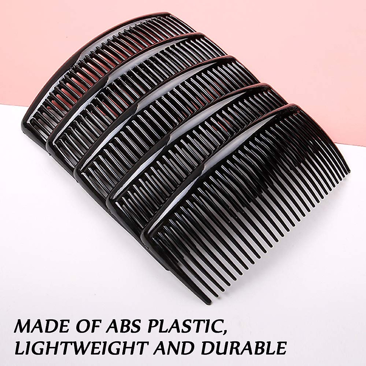 6 Packs French Twist Comb, SourceTon Plastic Side Hair Combs with 29 Teeth Hair Comb Hair Clip Combs for Fine Hair Accessory for Women- Black
