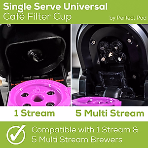 Perfect Pod Universal Café Cup, Reusable Coffee Pod for Keurig, Refillable Coffee Filter Compatible with both Single Stream and Supreme Multi-Stream Keurig Brewers