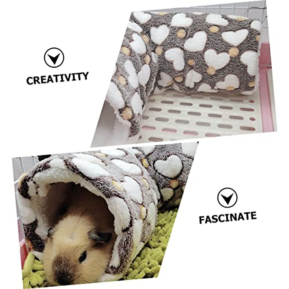 Mipcase Sleeping Accessories Grey Hideaway Chinchilla Squirrel Winter Bed Sugar Ferret Snuggle Hamster Warm Small Tunnel Cage Pet Animals African Hammock Cockatoos with Guinea Pig Nest