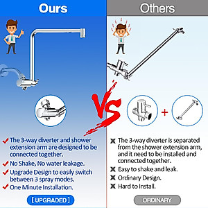AMORIX Filtered Shower Head 12" Rain Shower Heads with Handheld Spray Combo 10 Settings Built-in 2 Power Wash, Dual Filter for Hard Water Rainfall Showerhead +12" Shower Extension Arm, 79" Shower Hose