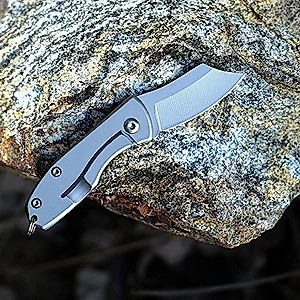 BYKCO Keychain Folding Knife, Small Compact Minimalist Pocket Knife for Women, Men, Camping Hiking Fishing Outdoor
