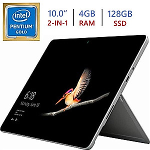 Microsoft Surface Go 10’’ Touchscreen PixelSense (1800x1200) Display (Intel Pentium Gold 4415Y Processor, 4GB RAM, 128GB SSD, Surface Black Type Cover, Windows Ink Active, Windows 10 S Mode)