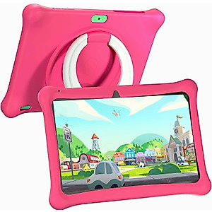 SGIN Tablet for Kids 2GB RAM 64GB ROM, 10 Inch Kids Tablet Android 12 with Case with Parental Control APP, Dual Camera, WiFi, Educational Games，iWawa Pre Installed （Pink）
