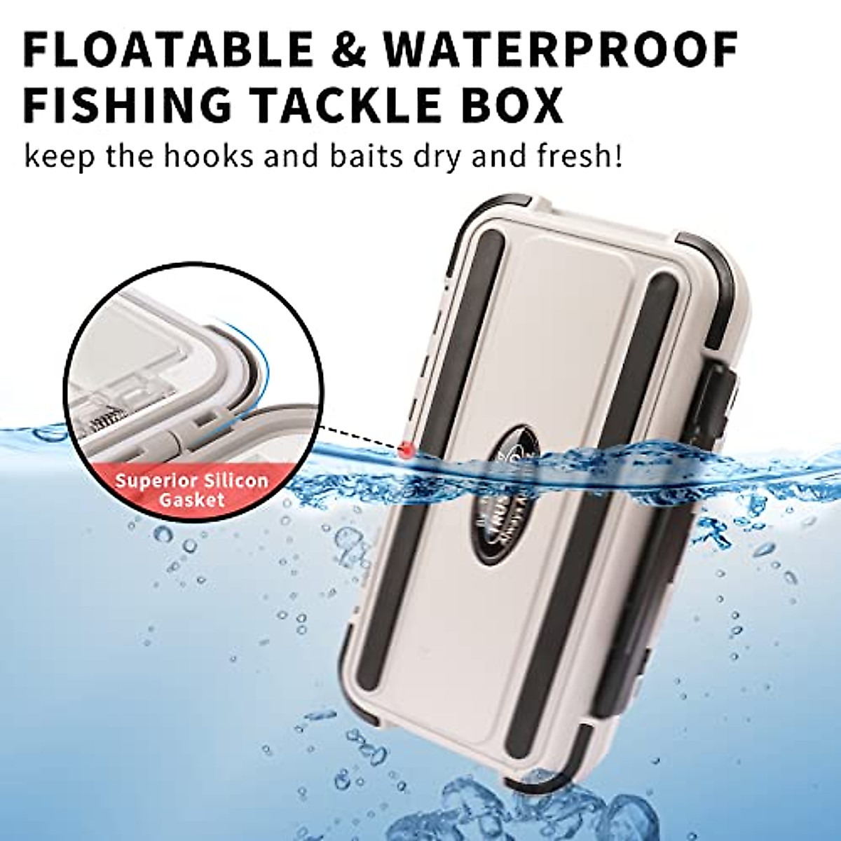 TRUSCEND Fishing Tackle Box Organizer and Storage, Waterproof Plastic Ice Fishing Lure Box, Small Bulk Saltwater Fishing Tackle Box Container for snacks with Adjustable Dividers, Fishing Gifts for Man