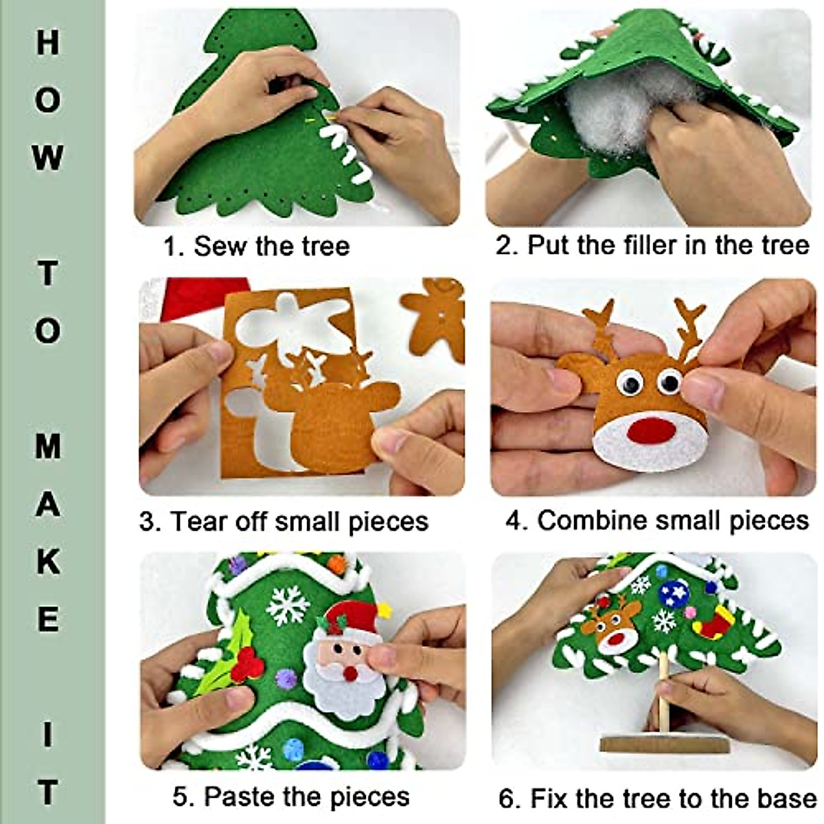 Krinisou Christmas Crafts and White Cat Purse for Kids 5-12, Christmas Stocking Stuffers for Kids Xmas Present